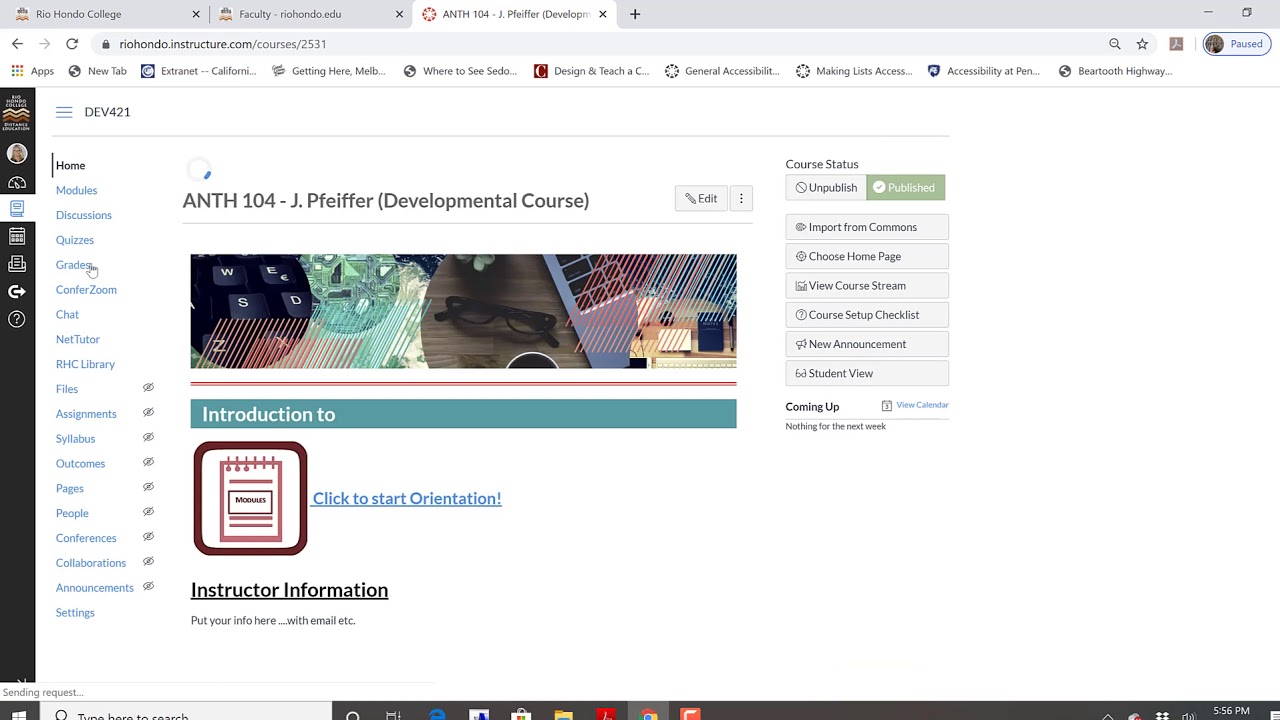 How to Upload Orientation Module from Canvas Commons