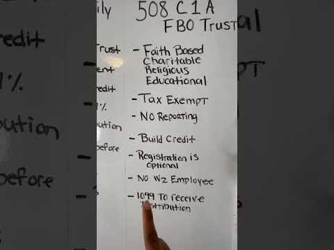 Part 2: Let’s talk about a 508 C1A designated TRUST.