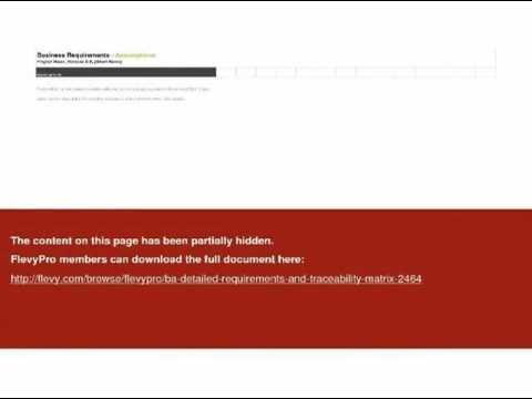 BA - Detailed Requirements & Traceability Matrix