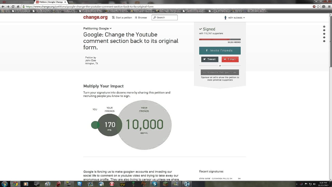 Petition: To Change YouTubes Shitty Comment Section!