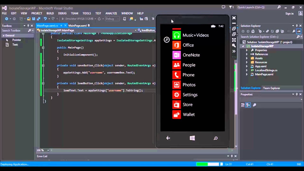 Windows Phone 8 Development - Tutorial 7 - Isolate Storage Settings