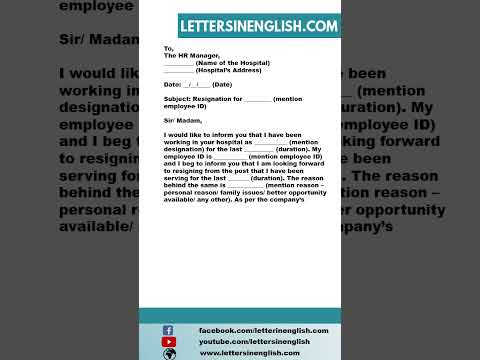 Resignation Letter for Hospital Staff