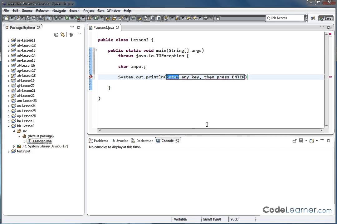 Mastering Java, Vol 2   Lesson 2   Important Behavior When Using System in read