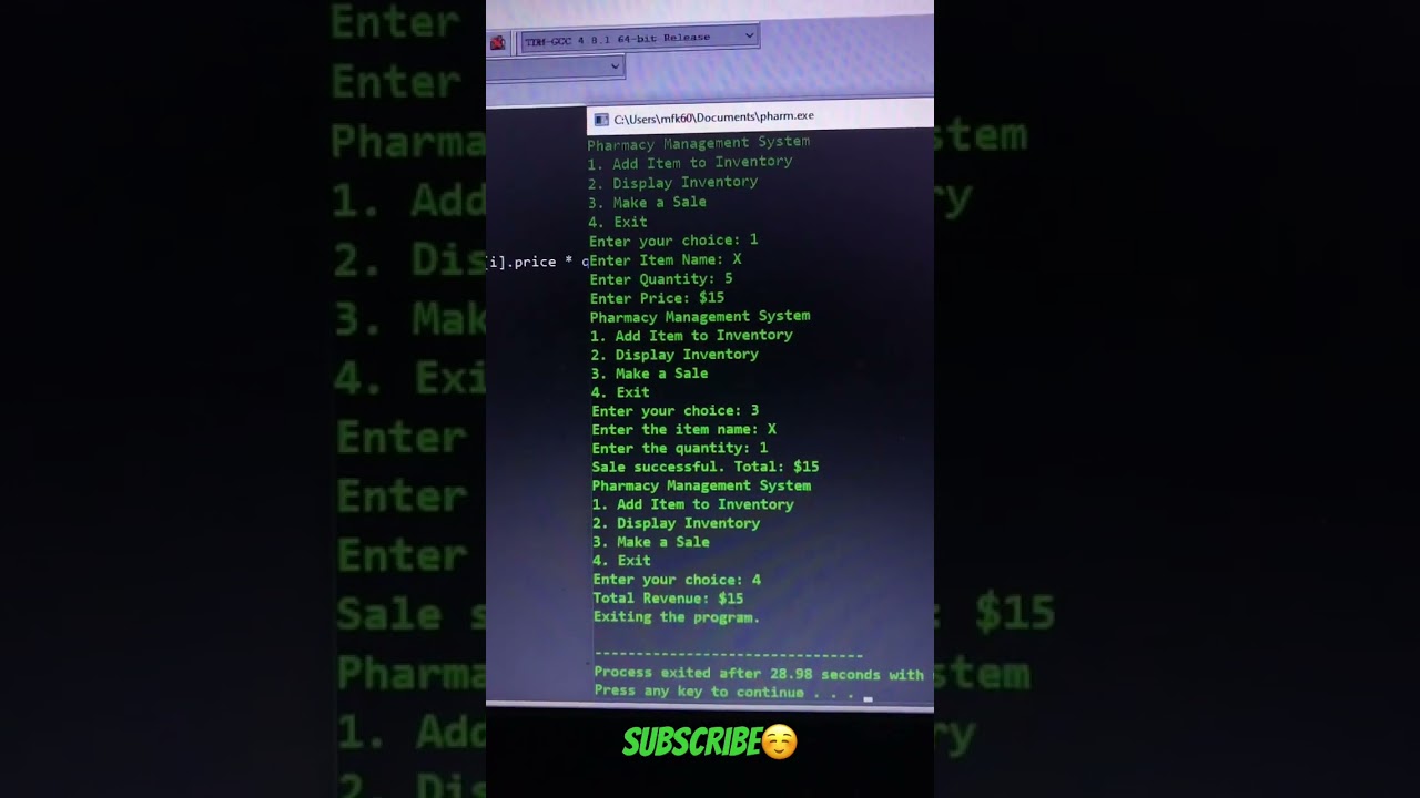 inventory display IDE dev c++ #cppprogramming