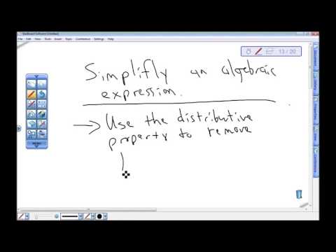 Definition of Simplify for an Algebraic Expression