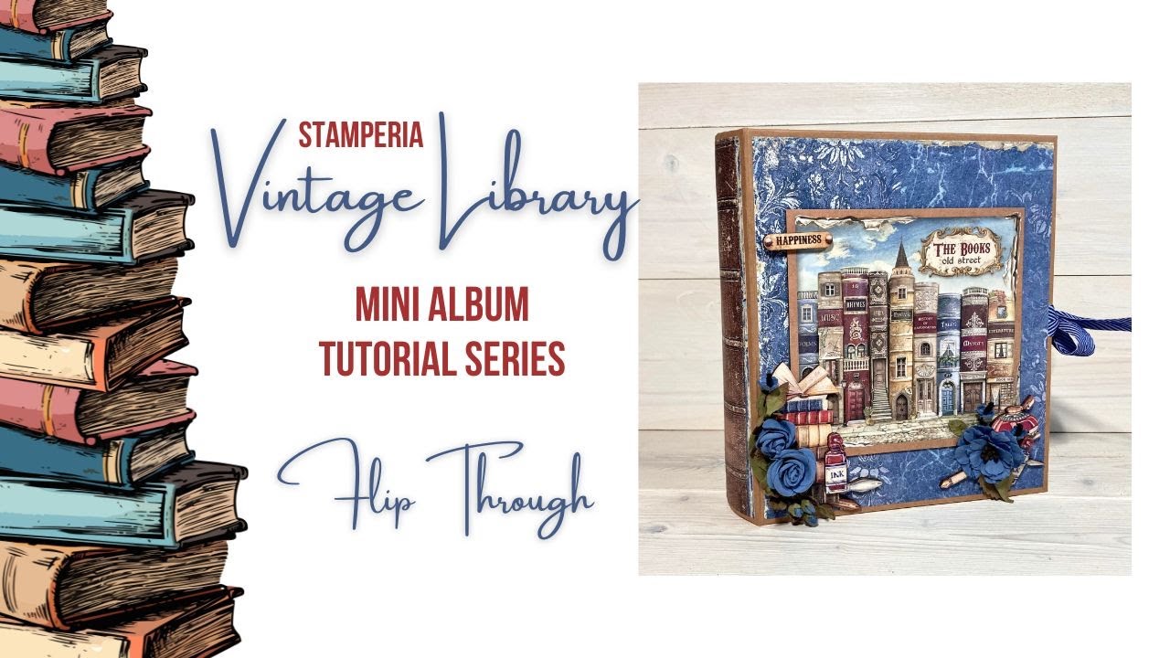 Stamperia Vintage Library Mini Album Flip Through