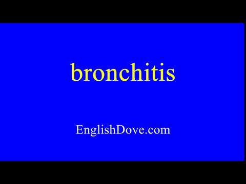 How to pronounce bronchitis in American English.