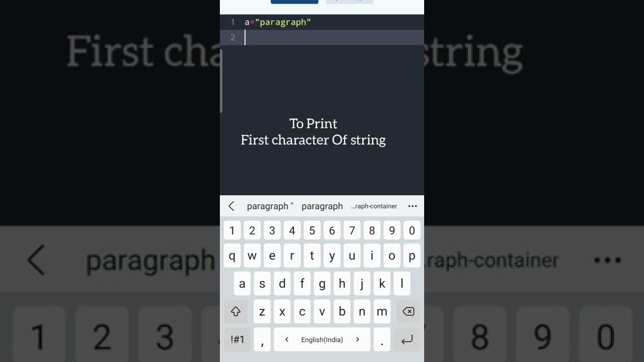 To print First character of string in python #shorts #python