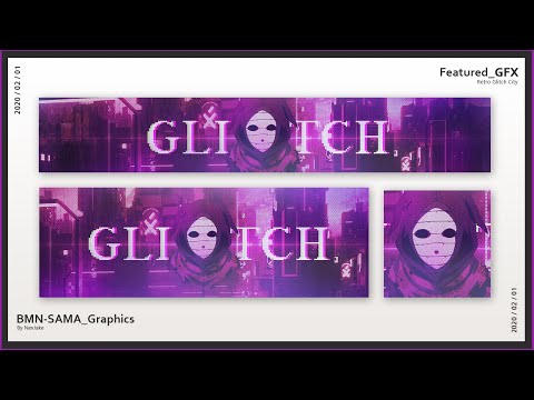 Free Anime Youtube Banner - Glitch Retro City《90s故障都市》[BMNSAMA]