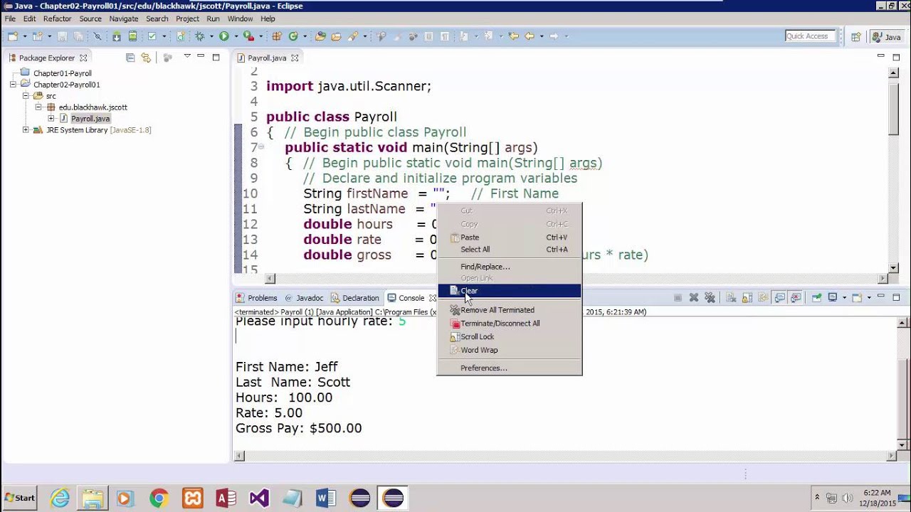 152-143 Java Chapter02 - Payroll Programs