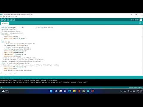 IR Sharp sensor measure distance using Arduino