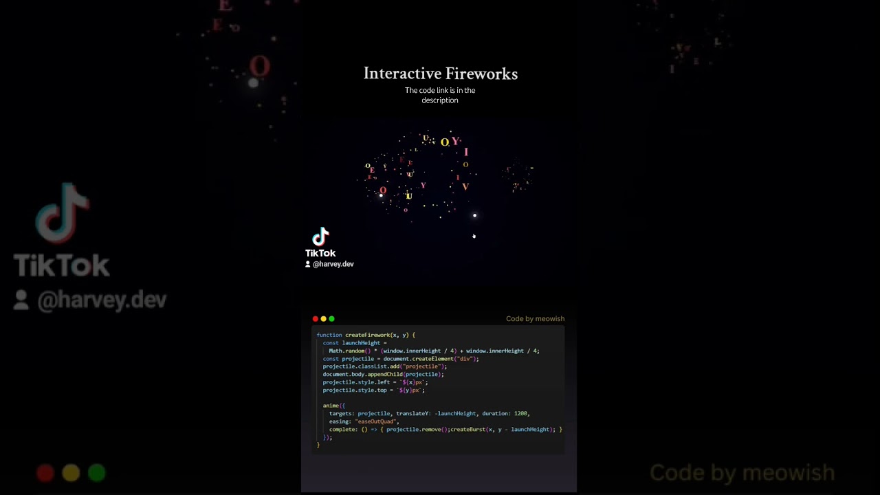 Watch this beautiful fireworks. #programming #fireworks #webdevelopment #htmlcssjavascript
