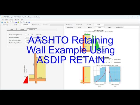 AASHTO Retaining Wall Example Using ASDIP RETAIN