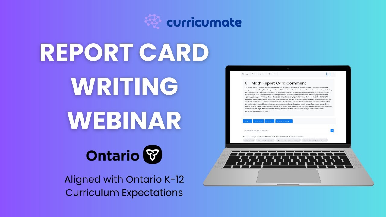 WEBINAR HIGHLIGHTS: Report Card Writing With Curricumate (October 14, 2025)