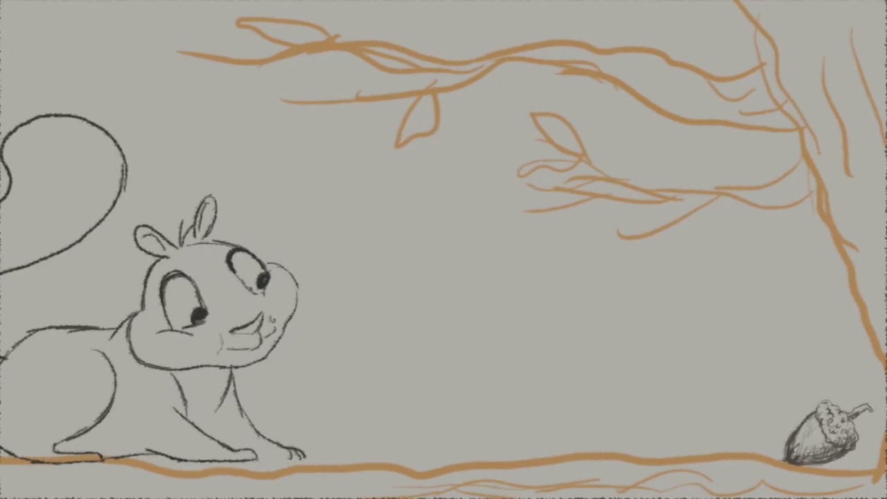 Squirrel and Nut 2d Animation