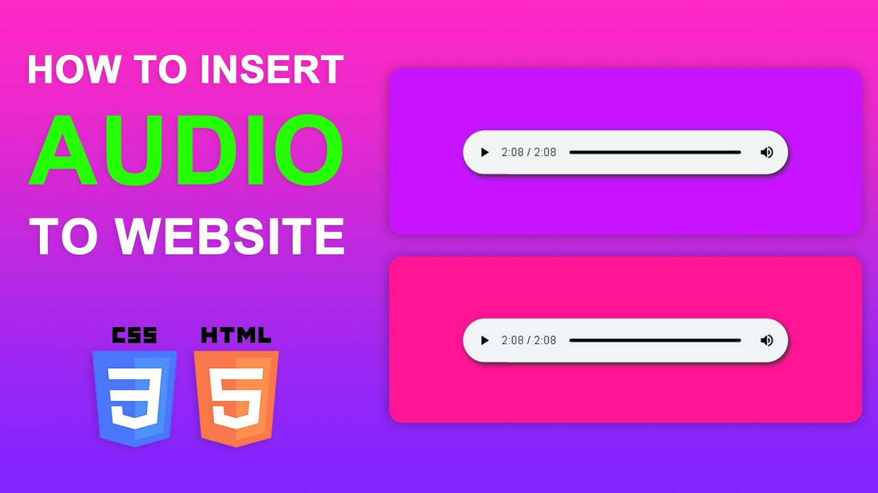 How to add audio to website using Html5 | web designing