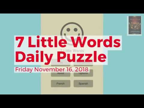 7 Little Words Daily Puzzle November 16 2018