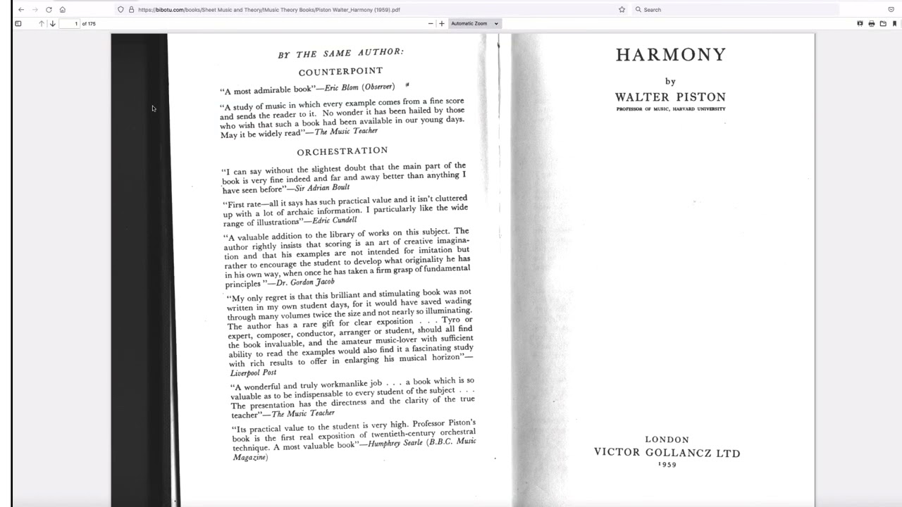 Free Downloads of Music Theory Books and Related Resources