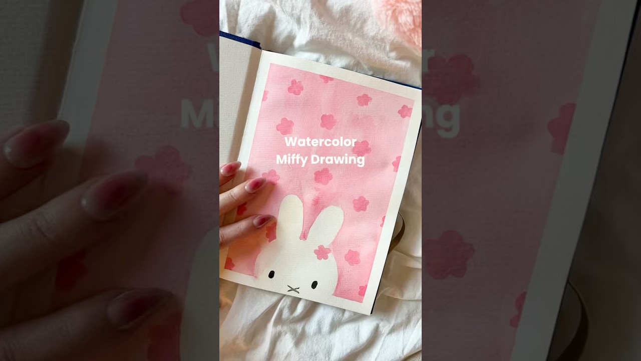 How I Paint Miffy in Watercolor🌸🐰Aesthetic Art Process #watercolor #artshorts  #miffy #art