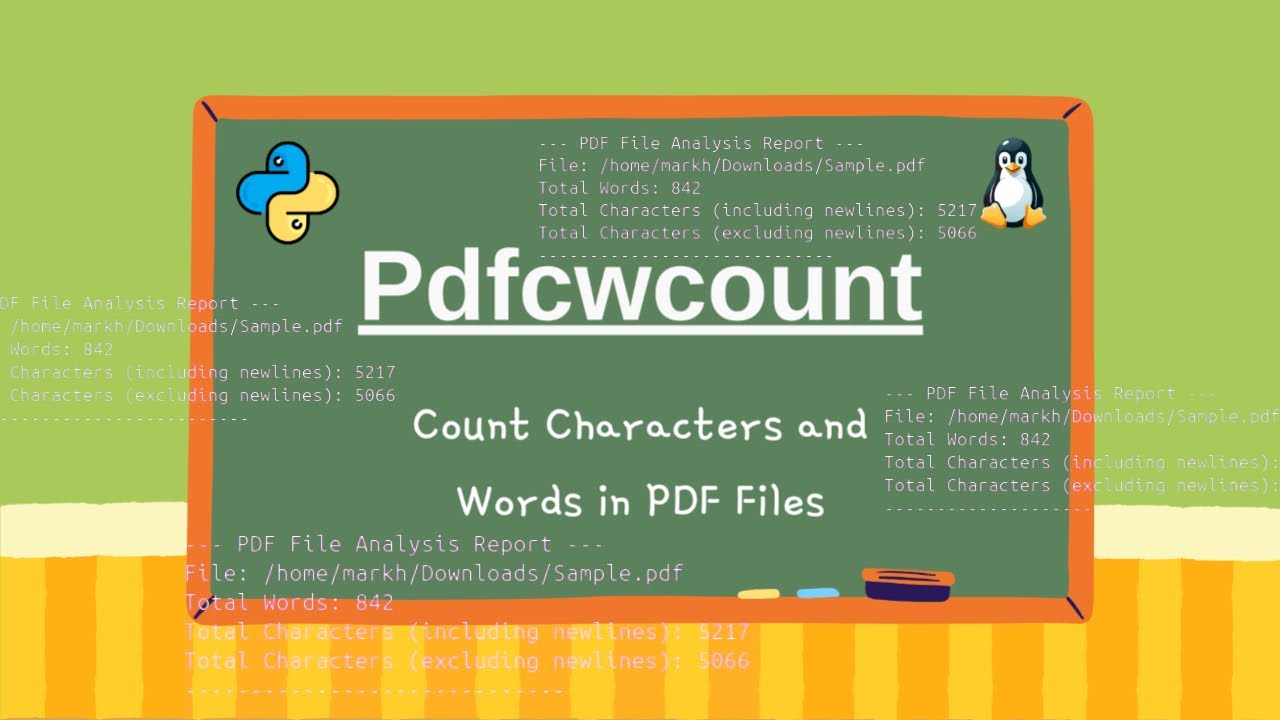 Count Characters And Words In PDF Files Using Python In Linux
