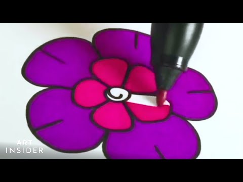 Artist Precisely Colors Inside The Lines Of This Coloring Book