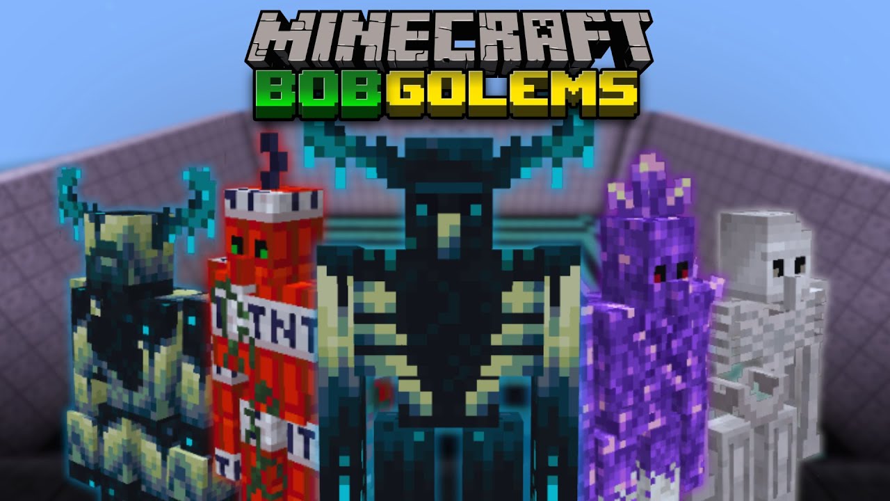 NEW GOLEMS in Minecraft Bedrock | Addon Showcase | BobGolems+