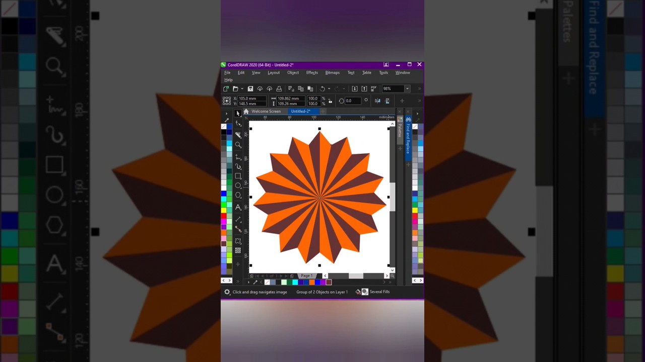 Create a Design Using Polygon | Corel Draw Tutorial| Visual Graphics