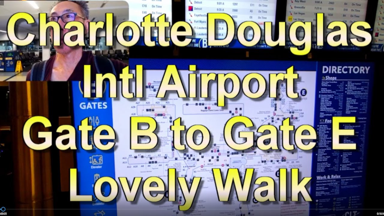 Charlotte Douglas Intl Airport CLT  Gate B to Gate E Walk CLT airport walk