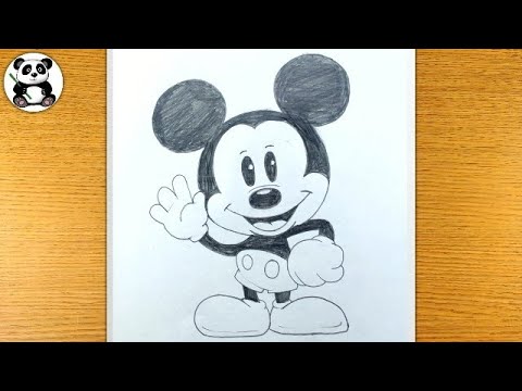 Happy cute mickey mouse cartoon pencil drawing | disney mickey mouse @TaposhiartsAcademy
