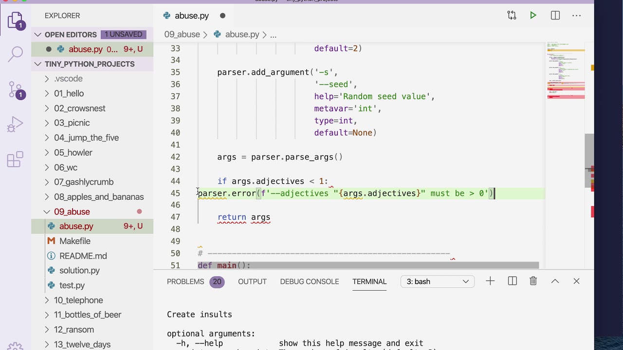 Tiny Python Projects: Ch 9 Pt 3 (Defining arguments)