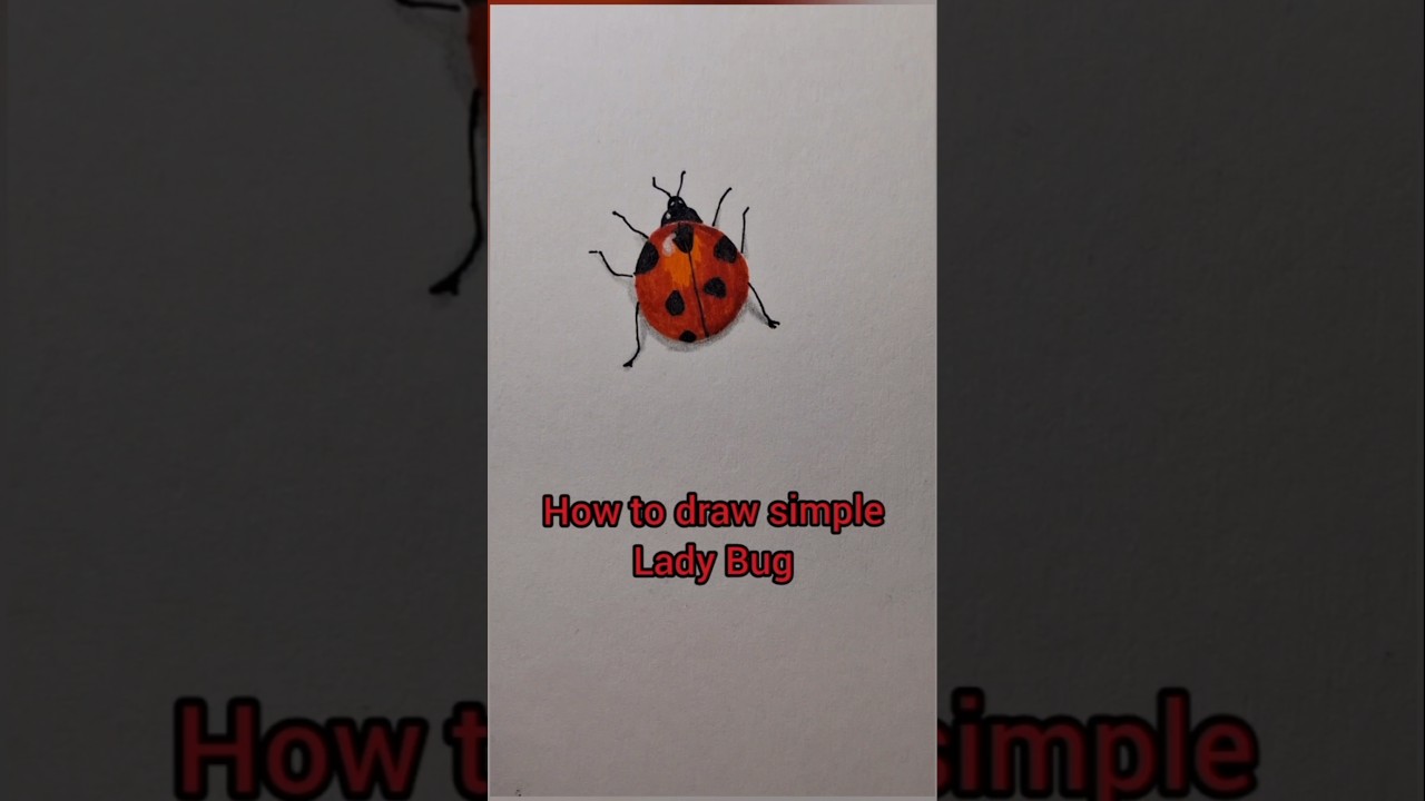 Easy drawing lady Bug #art #drawing #drawingtutorial #ladybug #shorts #annieesponilla