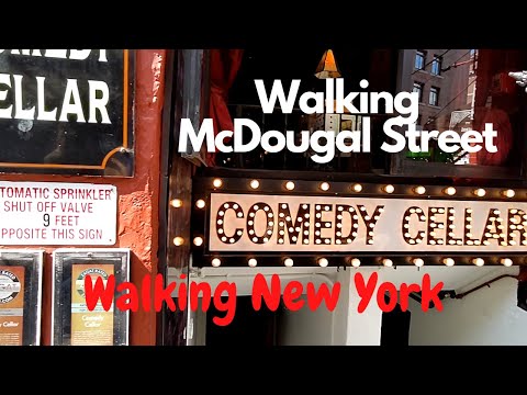 The Famous McDougal Street - Walking New York - Comedy and Rifle Clubs