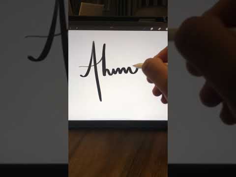 Digital Calligraphy Of Name! AHMED #shorts #drawing #pencilart #cursivewriting #digitalart