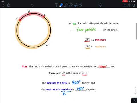 GEO Basic Circle Definitions and Central Angle