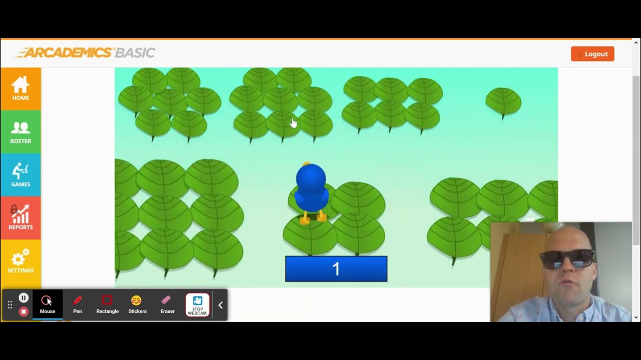 jumping chicks - counting game - Arcademics