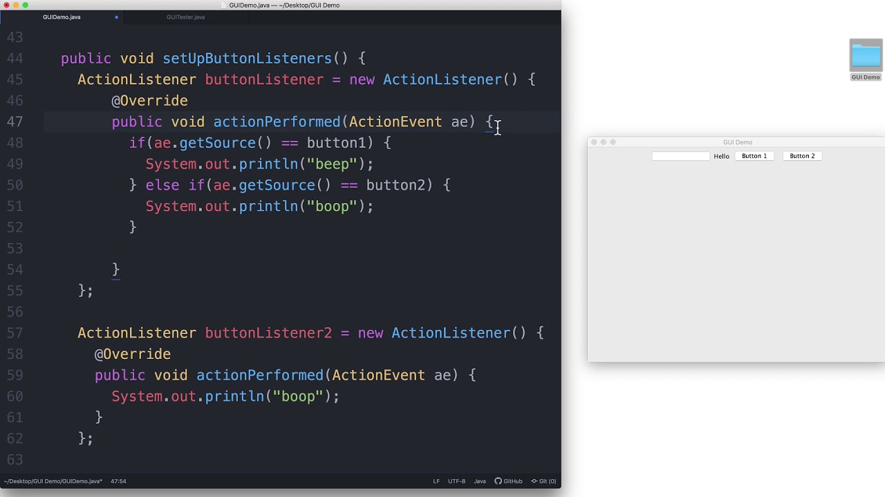 Part 8 | Creating one ActionListener for Multiple Buttons using ActionEvent | Java GUI Tutorial