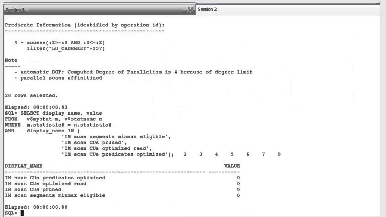 Oracle Database 12c demos: In-Memory Column Store Queries