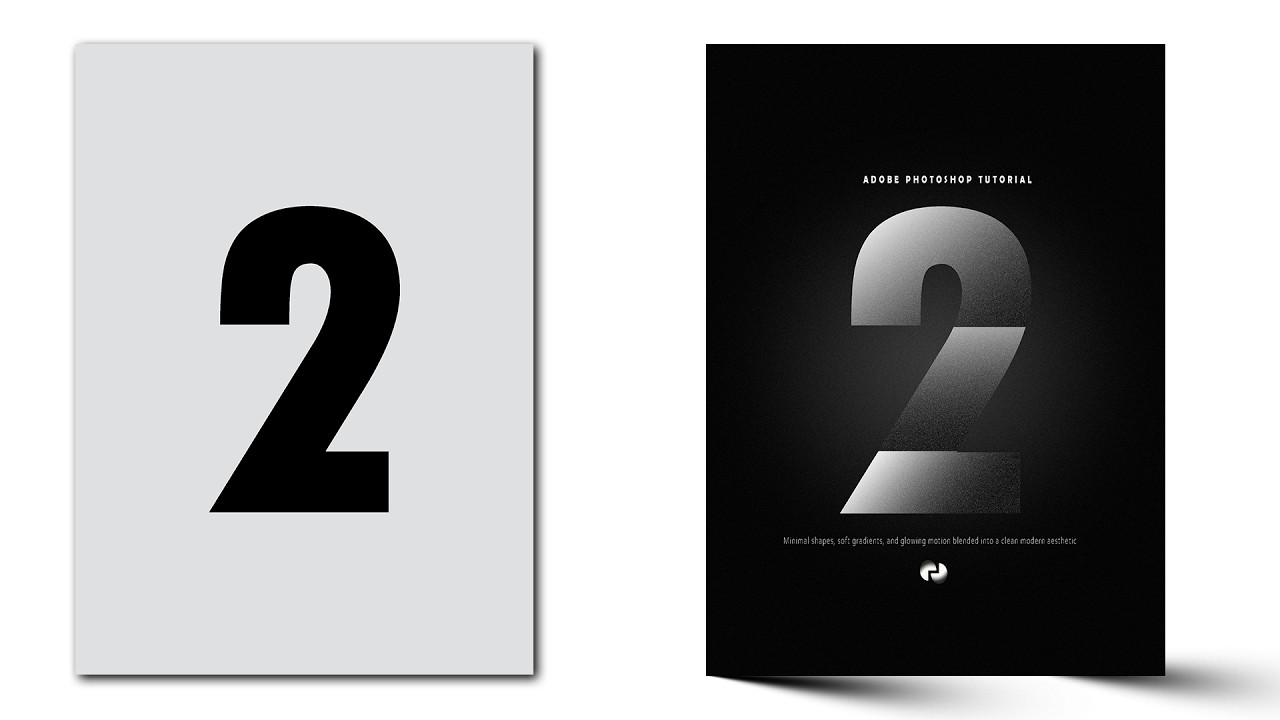 Minimal Typography Poster Design in Photoshop | Modern Gradient Grain Effect Tutorial