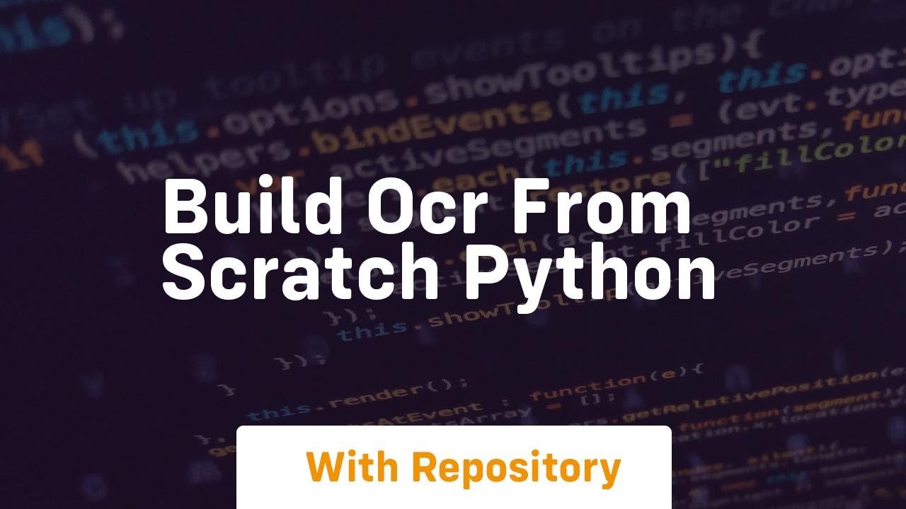 build ocr from scratch python