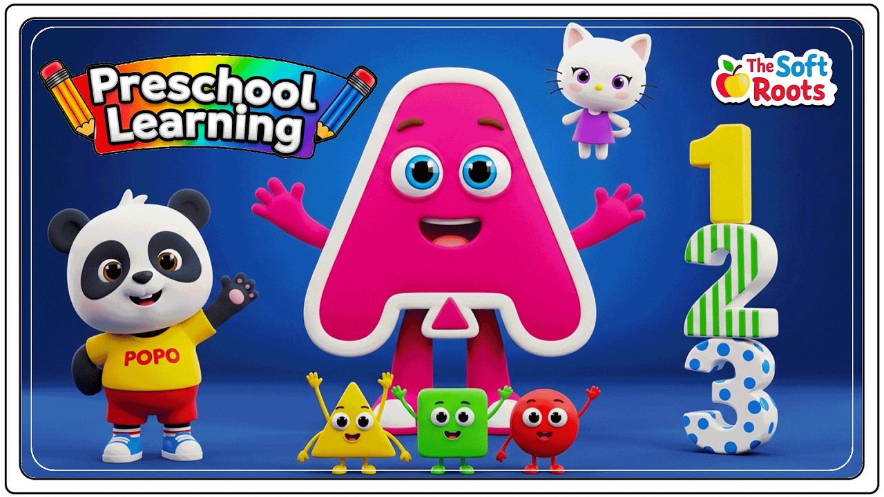 Preschool Learning activities for 3 year olds at home | Learn ABC Phonics Shapes Numbers Colors 🌈