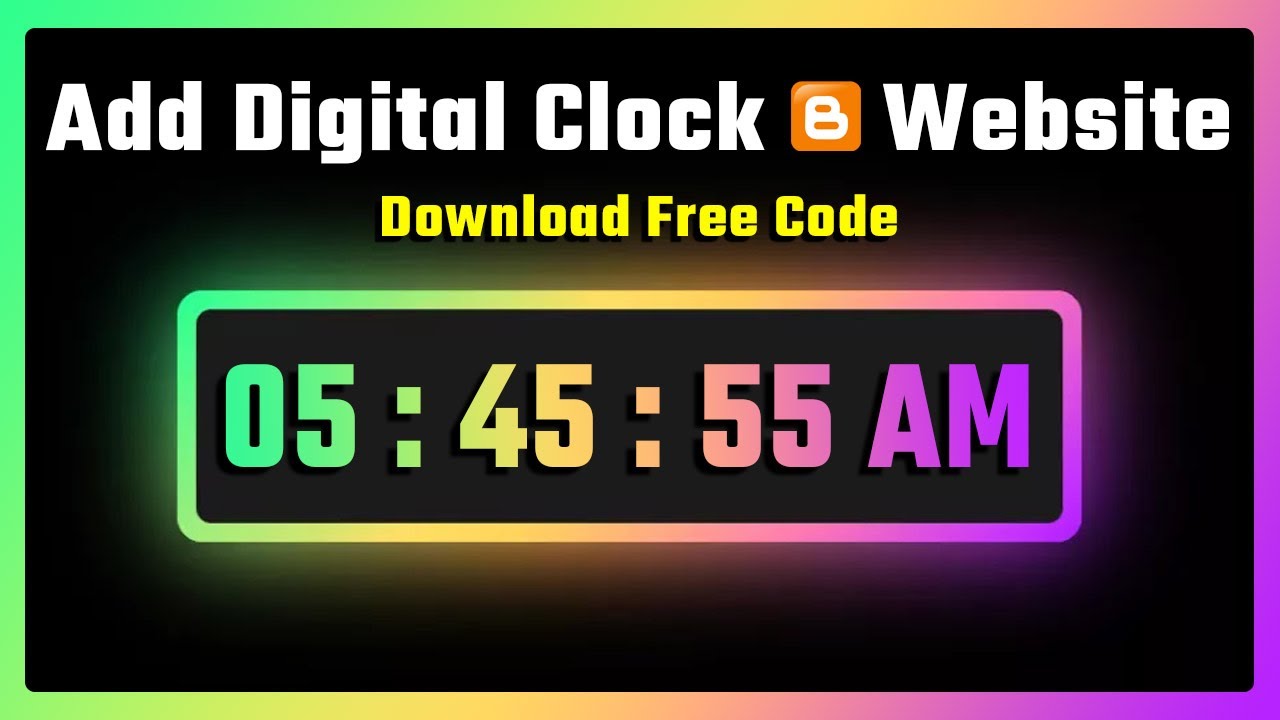 How to add Digital Clock in Blogger using HTML CSS & JavaScript | Digital Clock with Glowing Effect.
