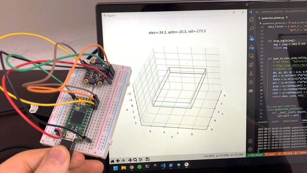 Using an IMU to control matplotlib 3D plots with python