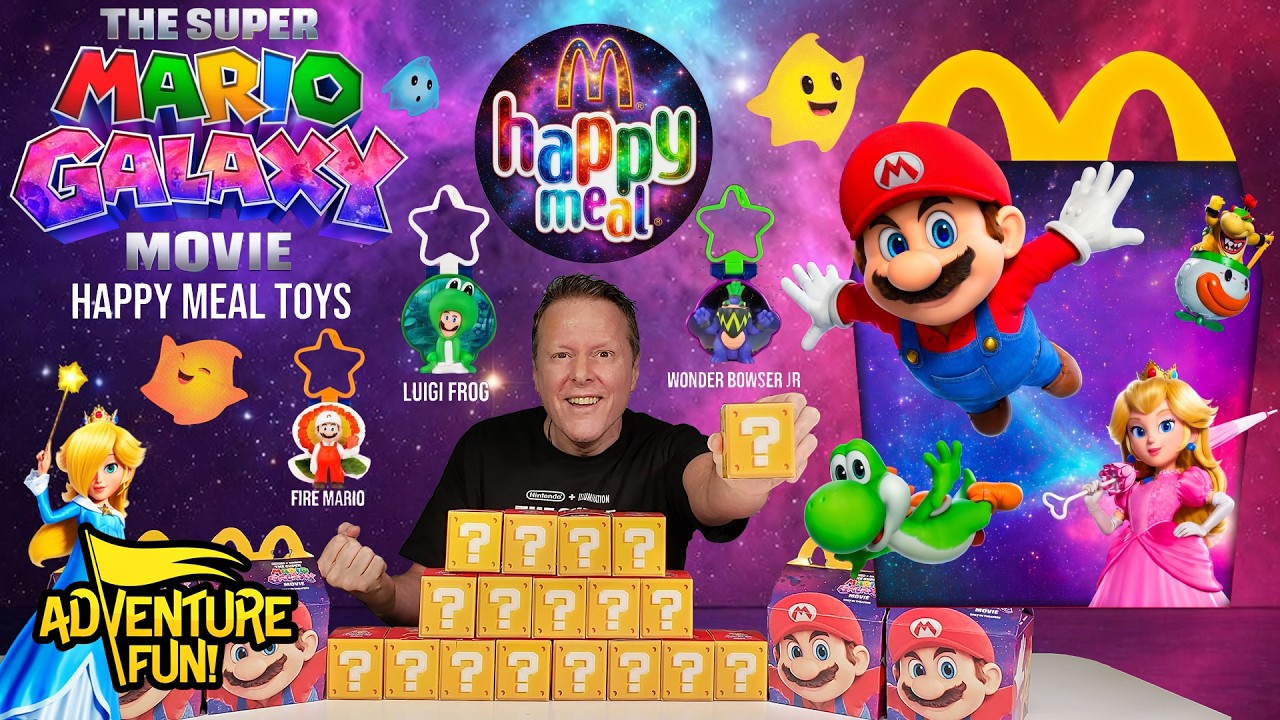 All 12 Super Mario Galaxy Movie McDonald’s Happy Meal Toys AdventureFun Toy Collection Review!