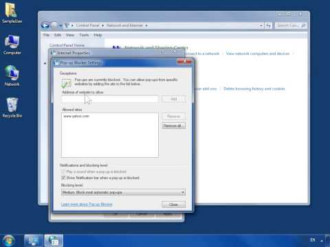 Windows 7 Configure the Pop-Up Blocker