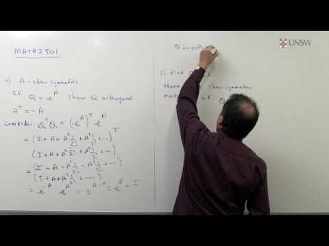 Linear Algebra 25: Exponential of a skew-symmetric matrix
