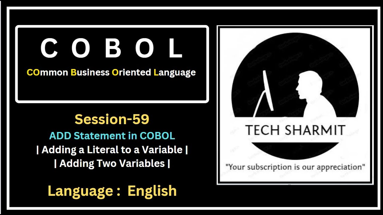 Add statement in cobol programming | COBOL Basics Session-59) | COBOL Course