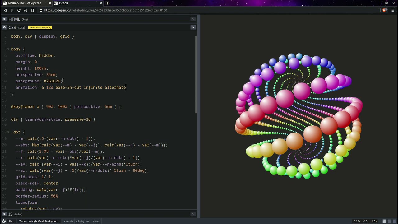 Pure CSS: travel inside the sphere