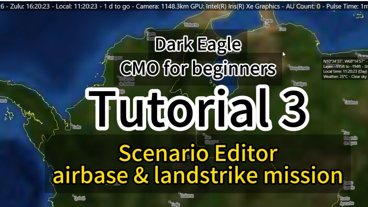 Dark Eagle - Command Modern Operations - beginner's tutorial 3 - airbase - land strike mission