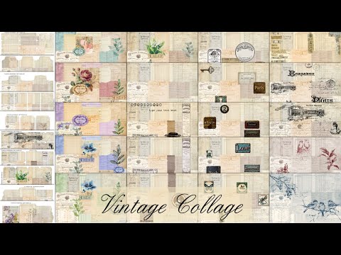 Vintage Collage papers digital kit