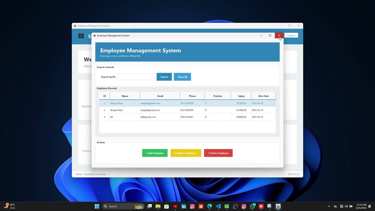 Employee Payroll Management System in Java GUI